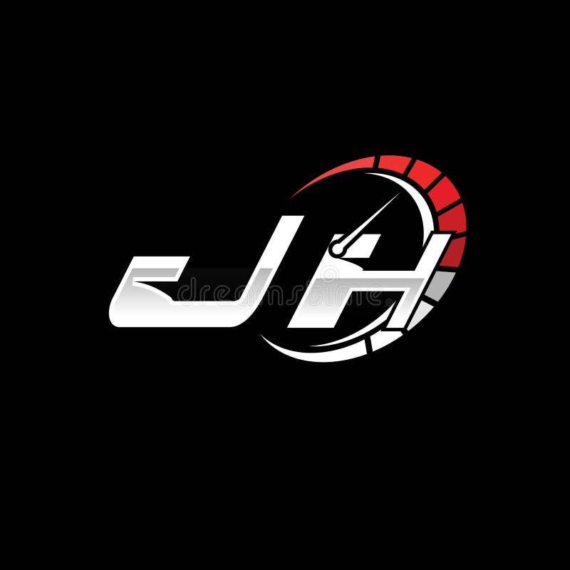 JH Logo Letter Speed Meter Racing Style Stock Vector - Illustration of ...