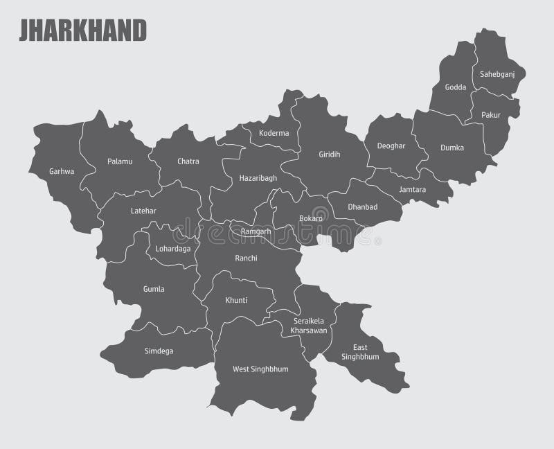 Jharkhand Administrative Map Stock Vector - Illustration of area ...