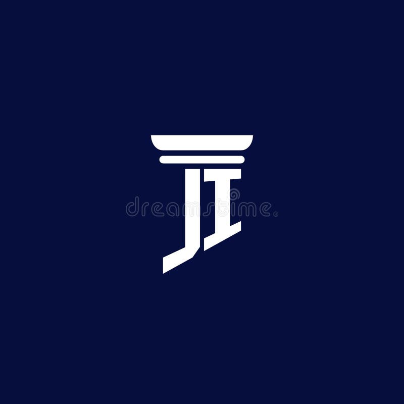 JI Initial Monogram Logo Design for Law Firm Stock Vector ...