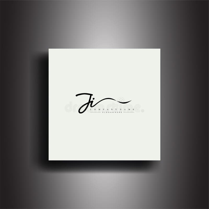 JI Signature Style Monogram.Calligraphic Lettering Icon and Handwriting ...