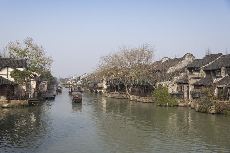 Jiangnan Water Village Scenery Stock Image - Image of landscape ...