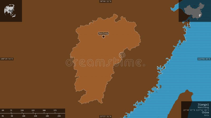 Jiangxi Outline Map China Province Stock Vector - Illustration of asia ...