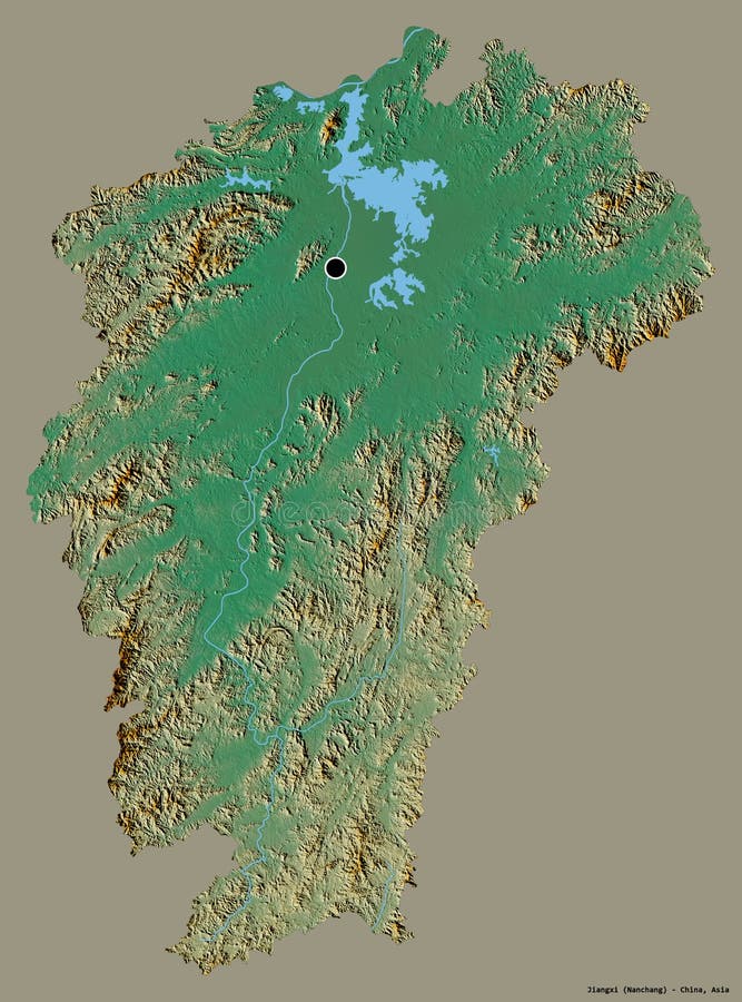 Jiangxi, Province of China, on Solid. Relief Stock Illustration ...