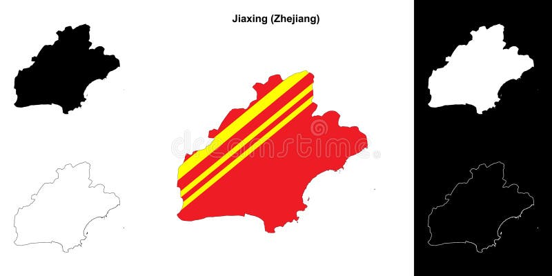 Jiaxing outline map stock vector. Illustration of borders - 334846864