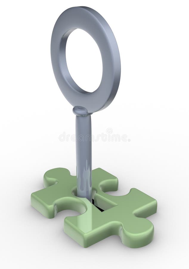 Key To Unlock the Lock and Solve Jigsaw Puzzle Stock Vector ...