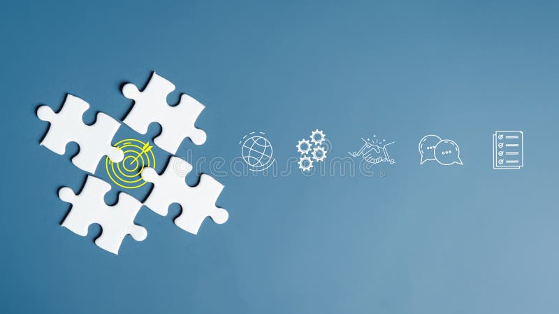 Jigsaw Behide Target Icon Which for Planning Development Leadership and ...