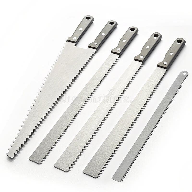Jigsaw Blade Set in Various Sizes on White Background Stock ...