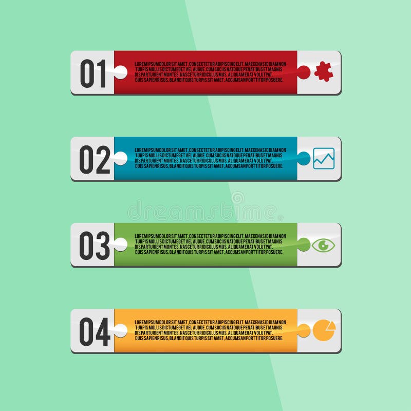 Jigsaw Design Template Info Graphic Vector Stock Vector - Illustration ...