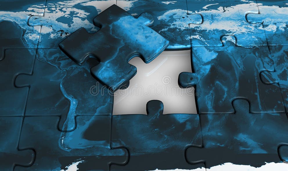 Jigsaw Earth stock illustration. Illustration of cooperate - 7170276