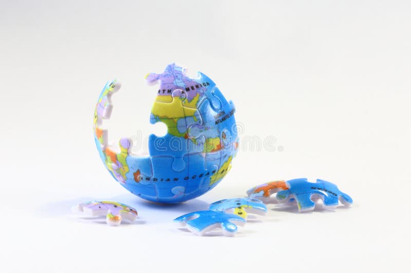 Jigsaw earth on hand stock image. Image of hand, assembled - 2649799