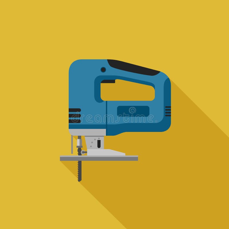 Jigsaw flat icon stock vector. Illustration of instrument - 94802406