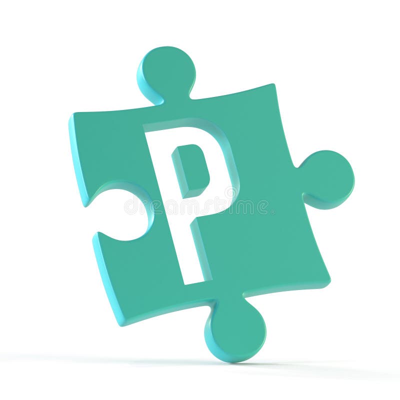 White Puzzle Jigsaw Letter P 3d Stock Illustrations – 6 White Puzzle ...