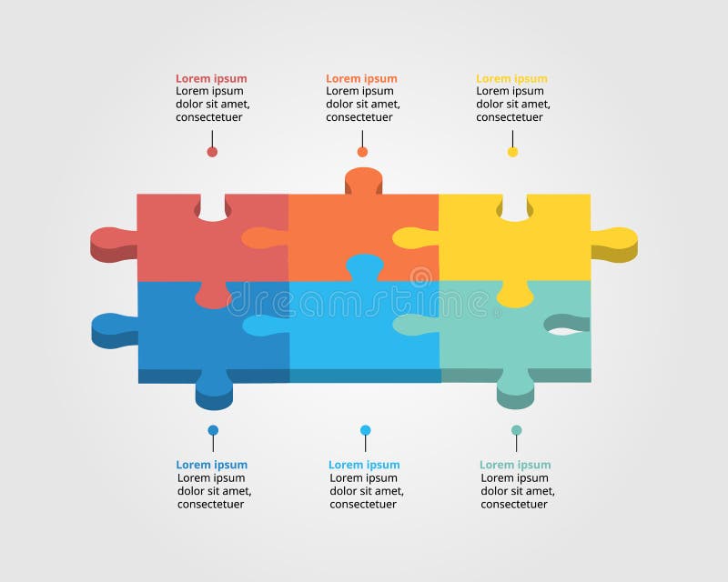 Jigsaw Graph Chart Template for Infographic for Presentation for 6 ...