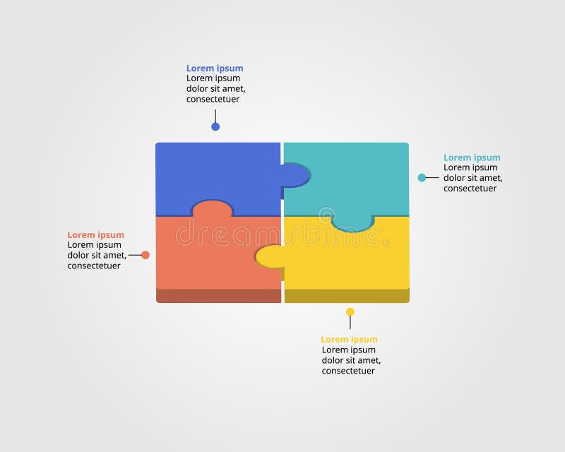Jigsaw Graph Chart Template for Infographic for Presentation for 4 ...