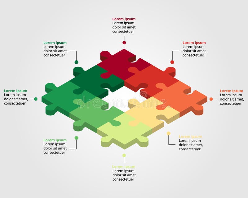 Jigsaw Graph Chart Template for Infographic for Presentation for 8 ...