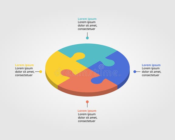 Jigsaw Graph Circle Chart Template for Infographic for Presentation for ...