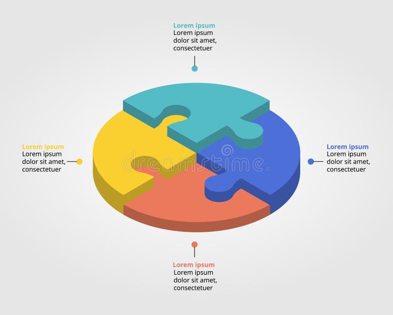 Jigsaw Graph Circle Level Chart Template for Infographic for ...