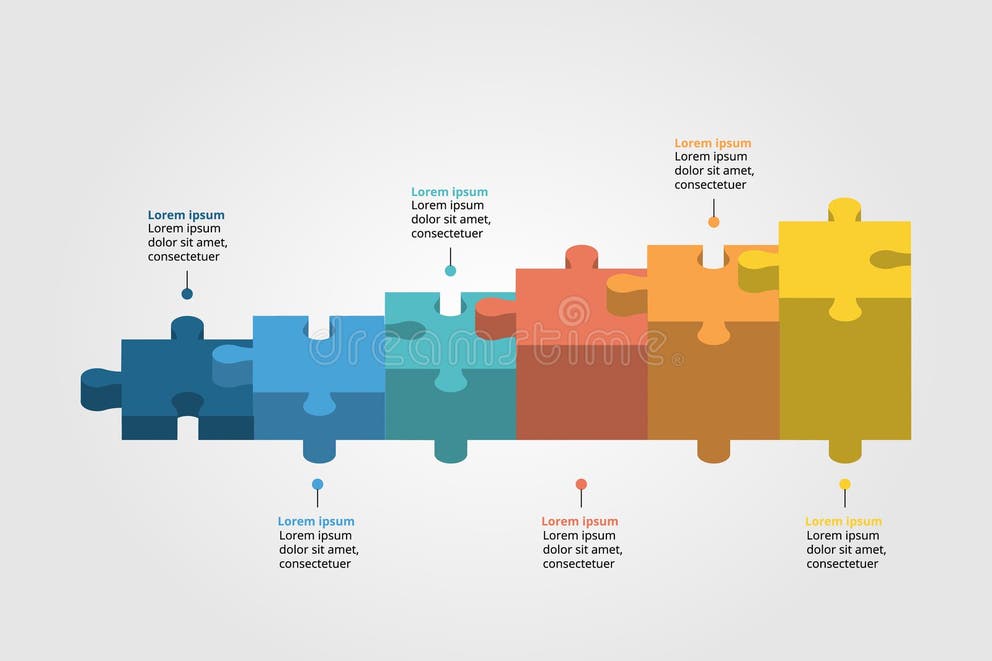 Jigsaw Graph Ladder Chart Template for Infographic for Presentation for ...