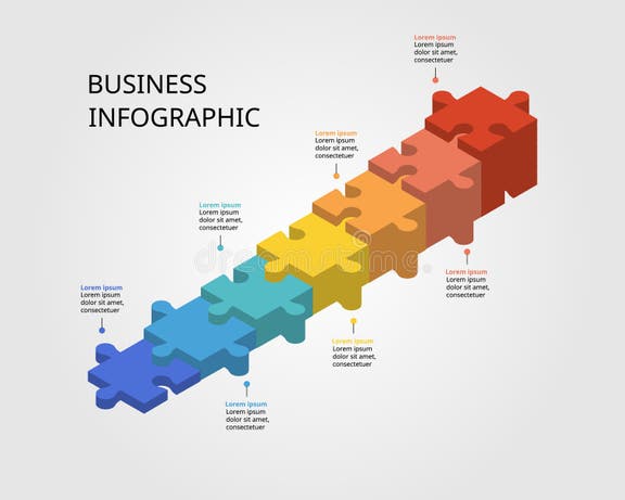 Jigsaw Graph Ladder Chart Template for Infographic for Presentation for ...
