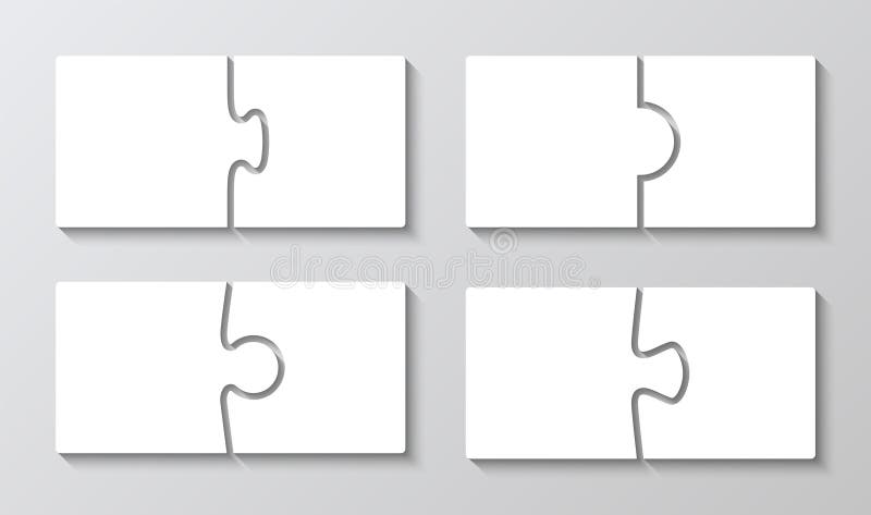 Jigsaw Grids Set with 2 Puzzle Pieces. Simple Mosaic Background Stock ...