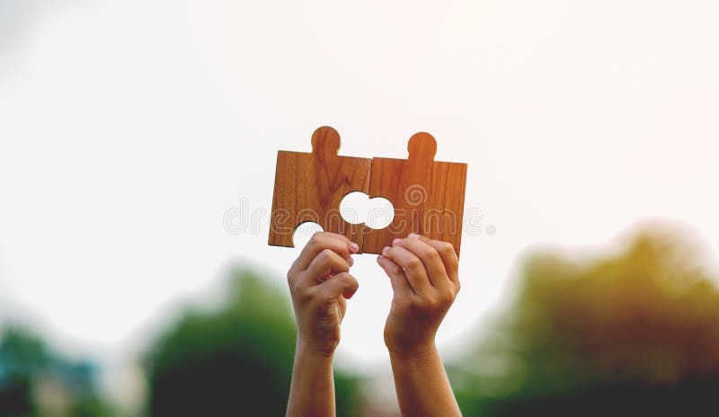 Jigsaw and Hands Combine the Power of Unity, Teamwork, Teamwork Stock ...