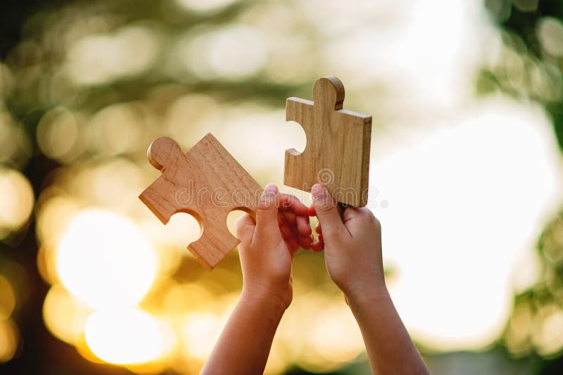 Jigsaw and Hands Combine the Power of Unity, Teamwork, Teamwork Stock ...