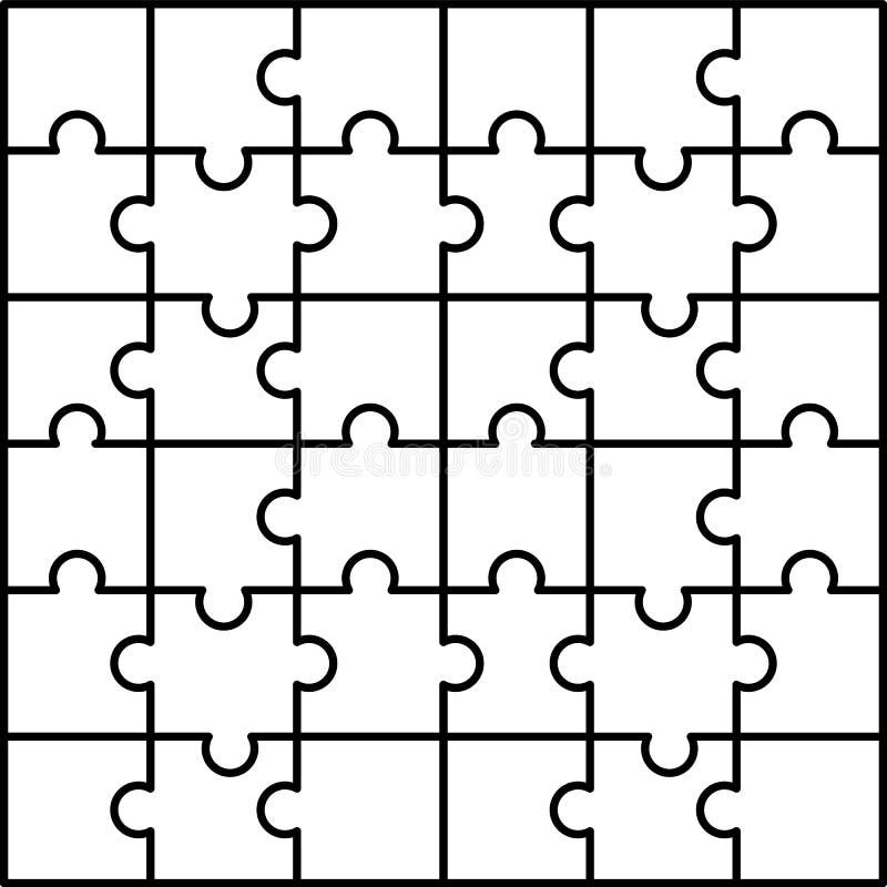 Jigsaw Pattern, Outline Style Stock Vector - Illustration of link, idea ...