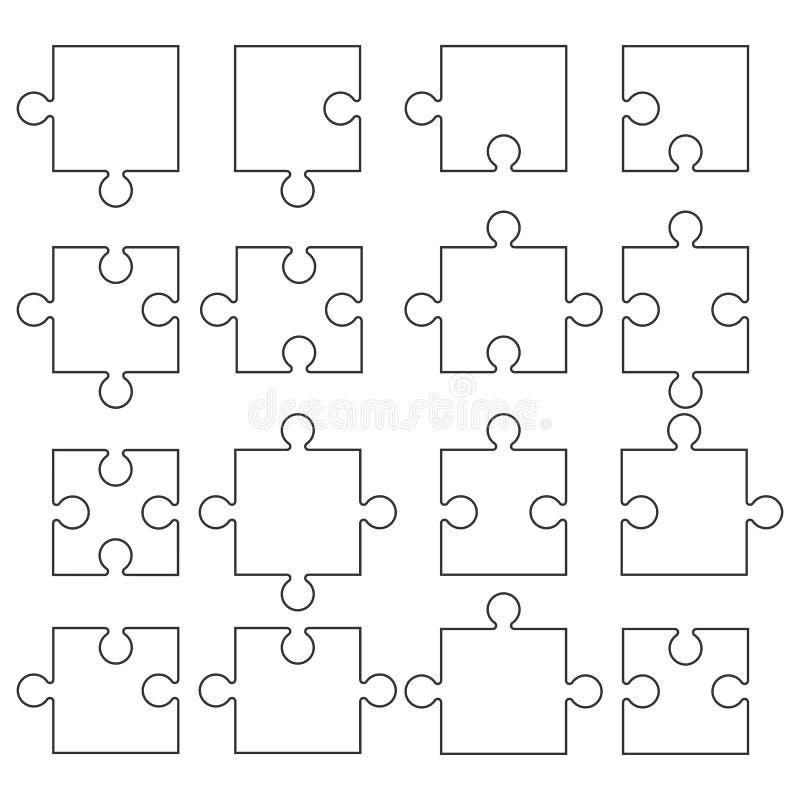 Jigsaw Pieces Puzzle Icon. Vector Illustration, Flat Design. Stock ...