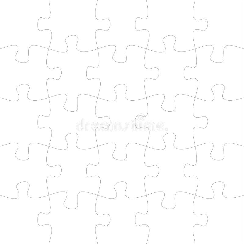 Jigsaw Pieces Template. Four Jigsaw Puzzle Parts Stock Illustration ...
