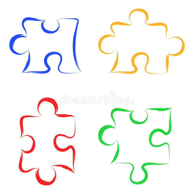 Basic puzzle pieces stock vector. Illustration of abstract - 4717553