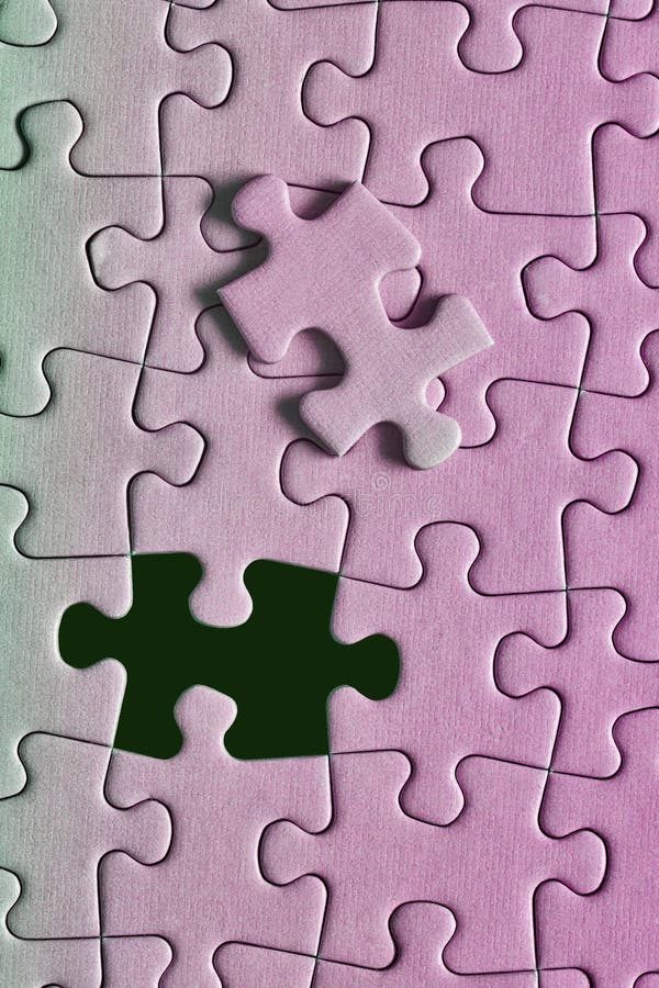 Jigsaw Puzzle Background, almost Done Stock Photo - Image of hole ...