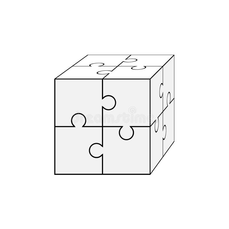 Jigsaw Puzzle Blank Vector 2x2, Four Pieces Stock Vector - Illustration ...