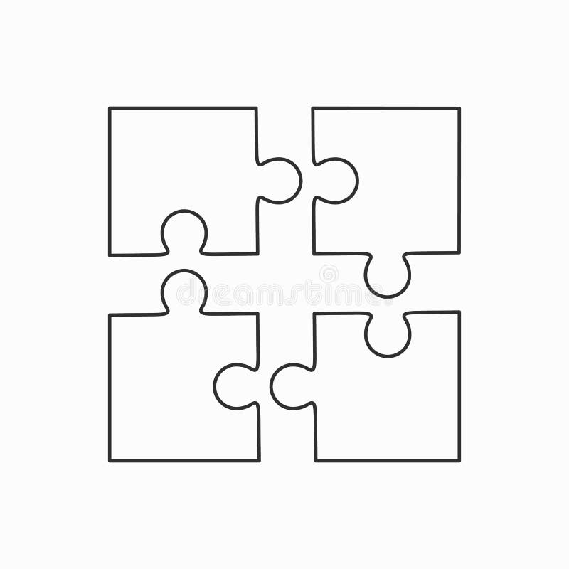 Jigsaw Puzzle Blank Vector Square of Four Separate Pieces Stock ... Jigsaw Puzzle Blank Vector Square of Four Separate Pieces Stock ...