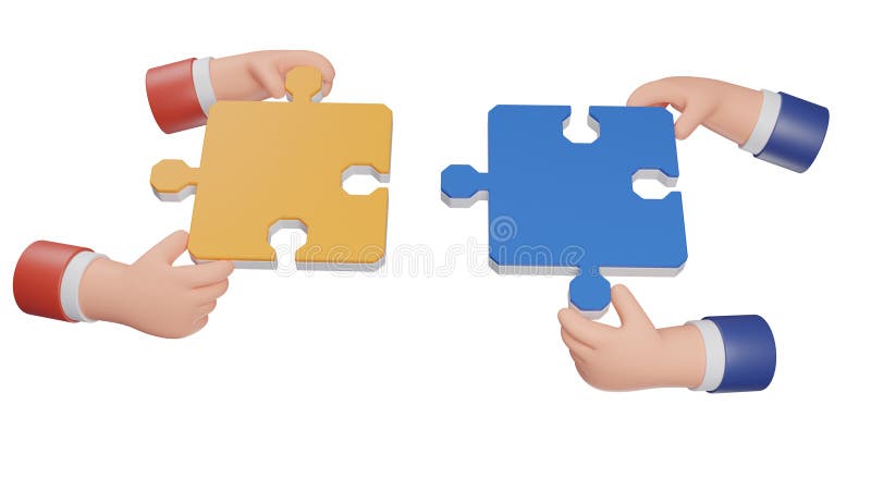 Jigsaw Puzzle Blue and Yellow Piece for Connect. Business Connection ...