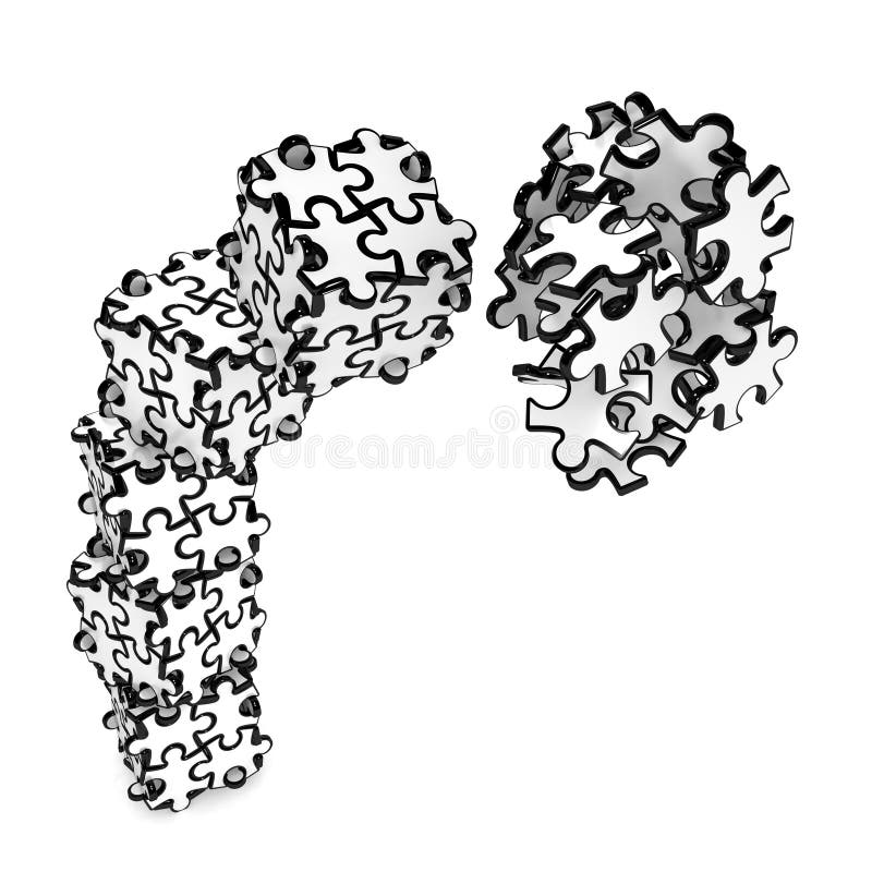 Jigsaw Puzzle Boxes stock illustration. Illustration of destruction ...