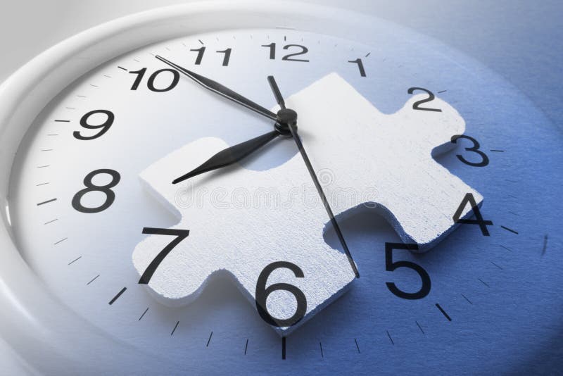 Jigsaw Puzzle and Clock stock photo. Image of puzzle, hobby - 7317820