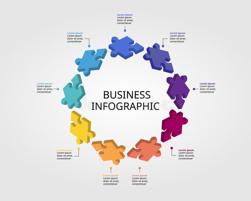 Jigsaw Puzzle Connection Template for Infographic for Presentation for ...