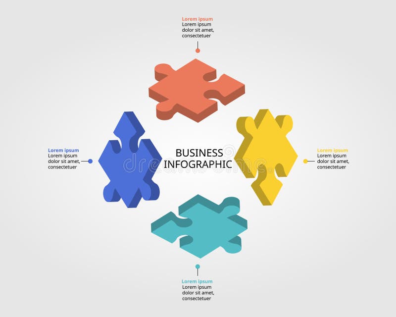 Jigsaw Puzzle Connection Template for Infographic for Presentation for ...