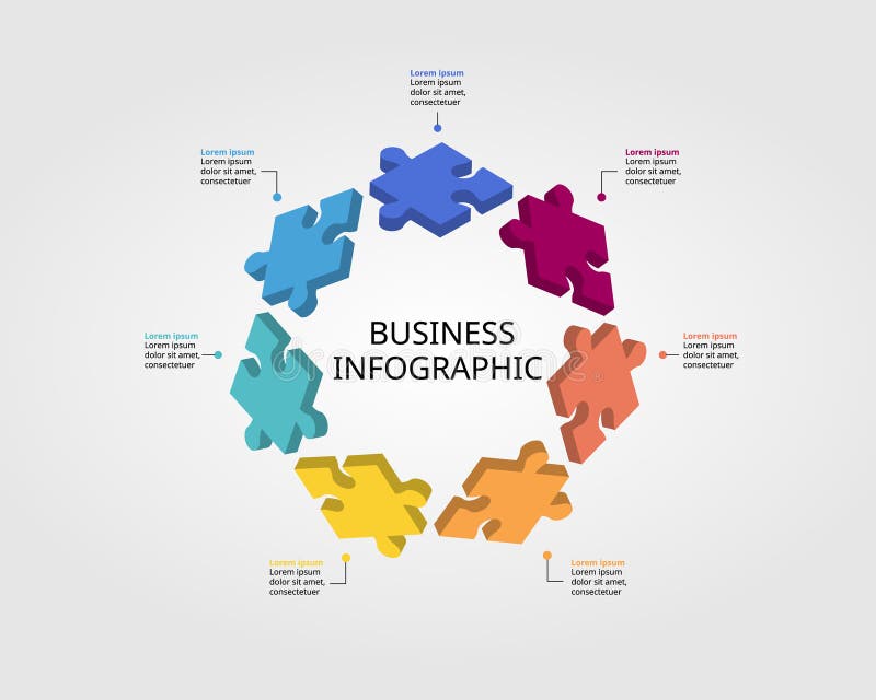 Jigsaw Puzzle Connection Template for Infographic for Presentation for ...