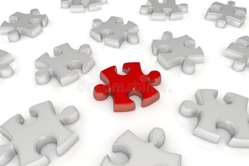 Jigsaw Puzzle - Different Piece Stock Illustration - Illustration of ...