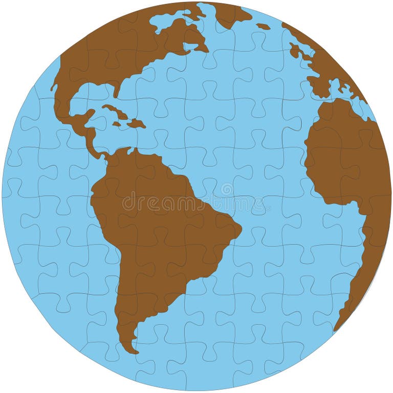 Jigsaw Puzzle Earth Globe stock vector. Illustration of continents ...