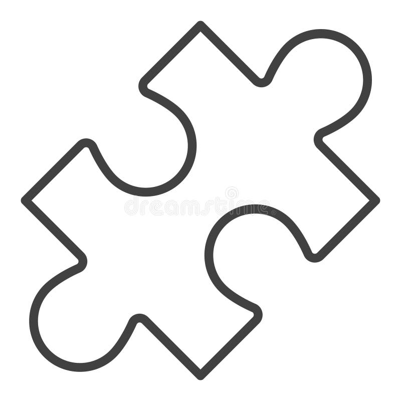 Jigsaw Puzzle Element Vector Minimal Icon or Symbol in Outline Style ...