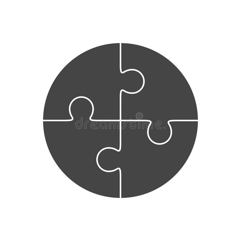 Jigsaw Puzzle in the Form of Circle. Stock Vector - Illustration of ...