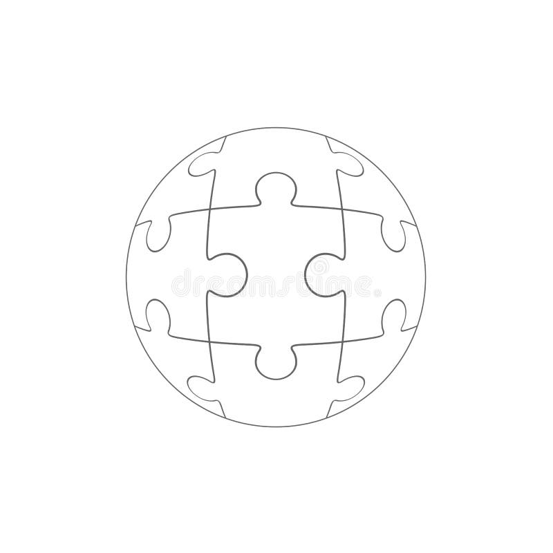 Jigsaw Puzzle in the Form of a Circle. Vector Stock Vector ...