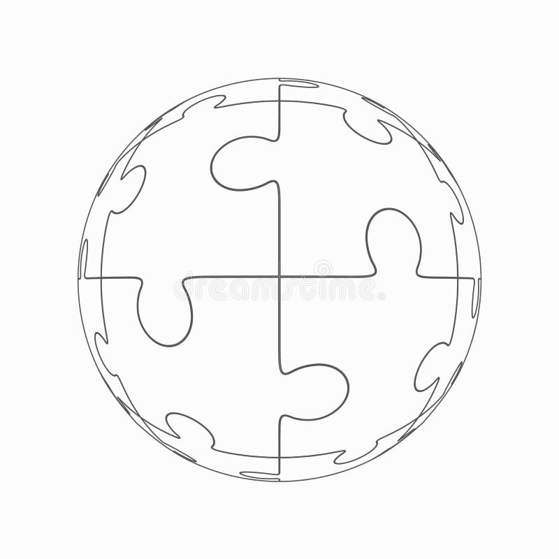 Jigsaw Puzzle in the Form of a Circle. Vector Stock Vector ...