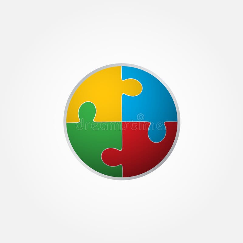 Jigsaw Puzzle in the Form of a Colored Circle. Vector Stock Vector ...