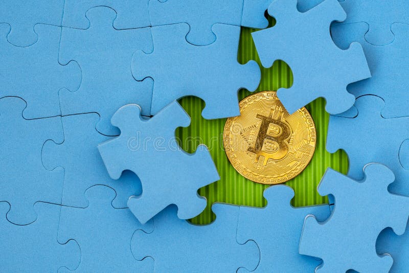 Jigsaw Puzzle with Golden Bitcoin Underneath Stock Image - Image of ...