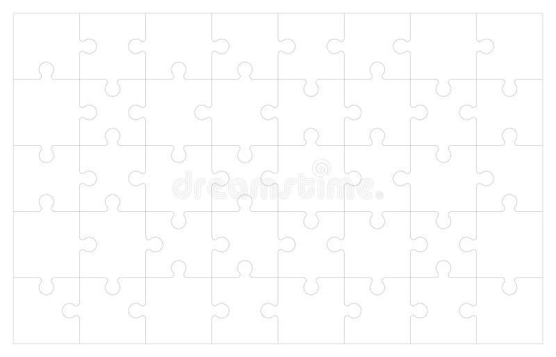 Jigsaw puzzle grid stock vector. Illustration of template - 277799704