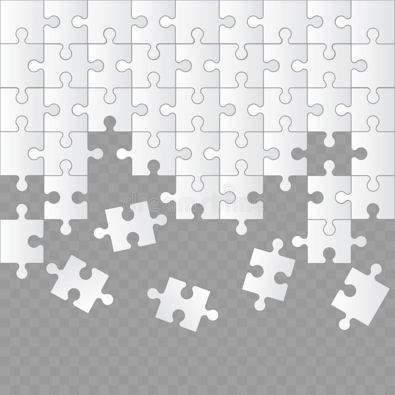 Jigsaw Puzzle Grid Template with Missing Pieces. Vector Stock Vector ...