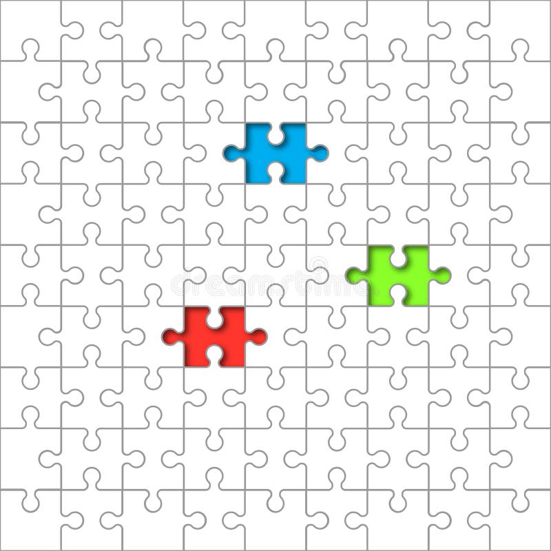 Jigsaw Puzzle Grid Template. Vector Stock Vector - Illustration of ...